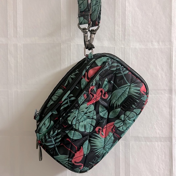 lug | Bags | Lug Flamingo Roundabout Purse Crossbody Black Pink Green ...